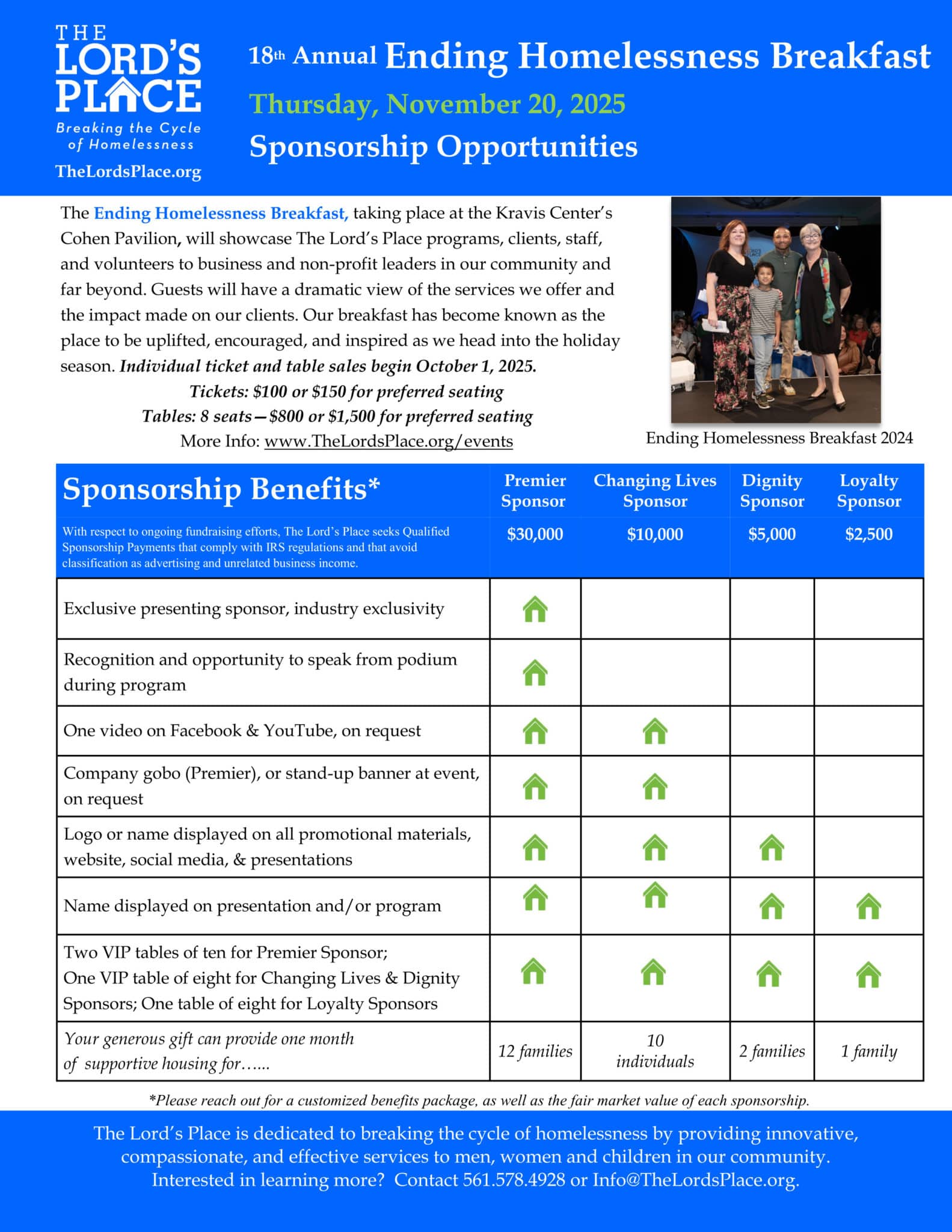 EHB Sponsorship - The Lord's Place